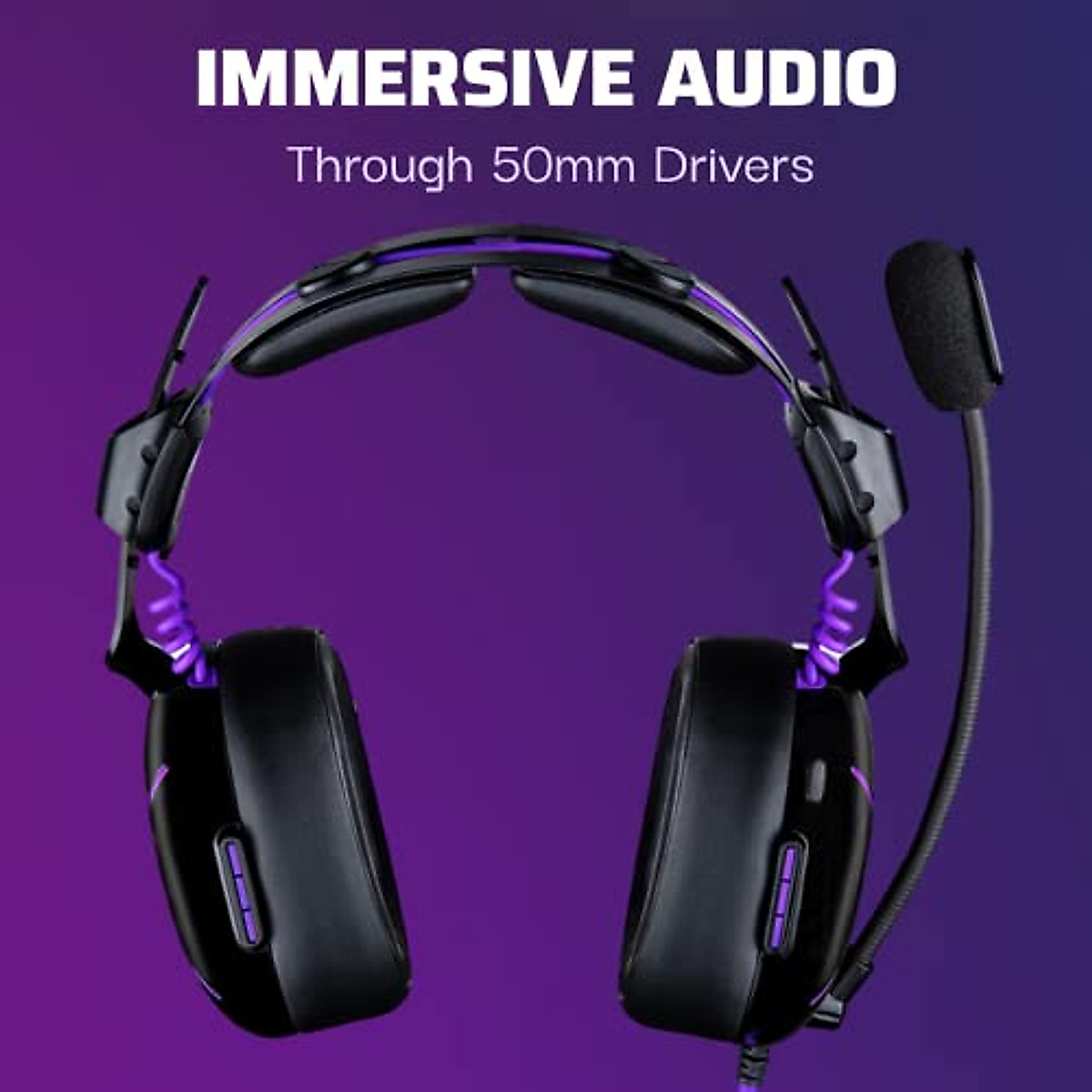 PDP Victrix Pro AF Premium Wired Esports Gaming Headset for PlayStation 5 - Removable Boom Microphone PS4/PS5/PC (Black/Purple)