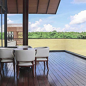 Bakaji 2832424 Wind Deflectors for Balcony Roof Rails in Hdpe Heavy Duty, UV Protection 90%, Eyelet Attachment, 12 m Rope Included, Off-White, 500 x 90 cm, Ecru