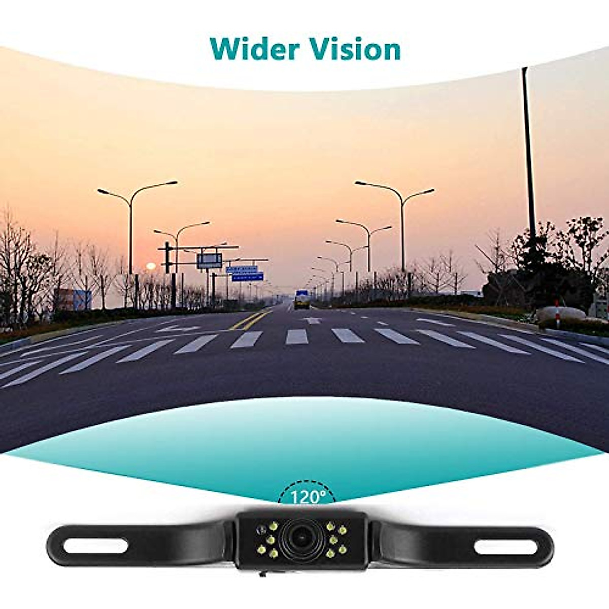 Vehicle License Plate Backup Camera - Car Rear View Camera,GOODBONG Automotive Backing Camera 120° View Angle Waterproof 9 LED Night Vision Reversing Camera for Trucks/SUV/RV/Pickup/Vans