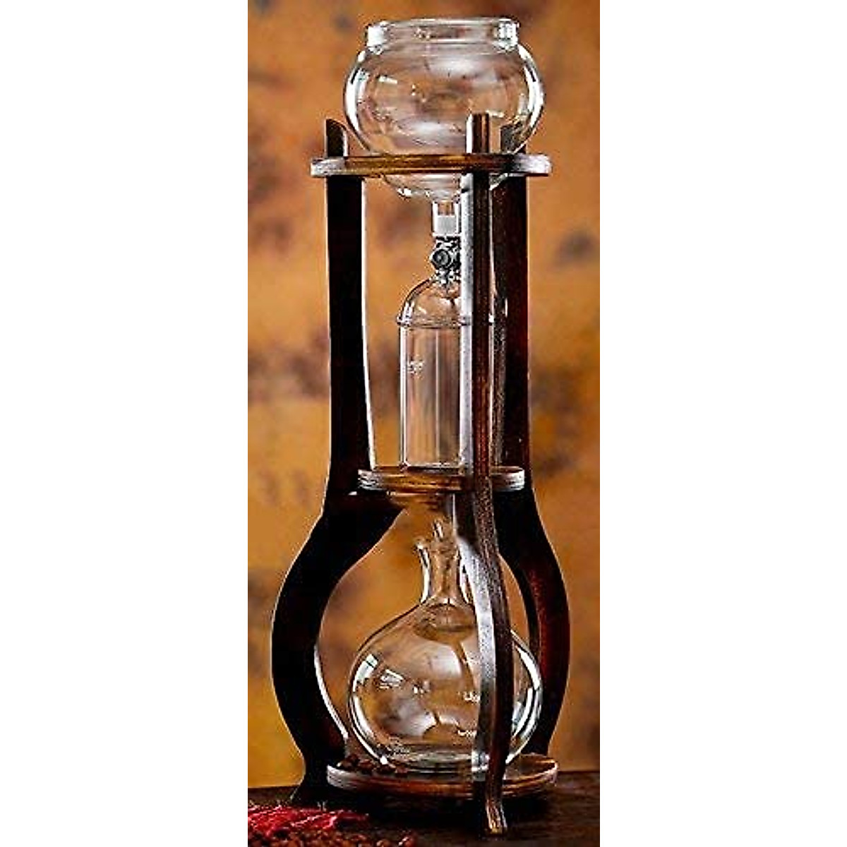 Nispira Iced Coffee Cold Brew Drip Tower Coffee Maker Wooden, 6-8 cup