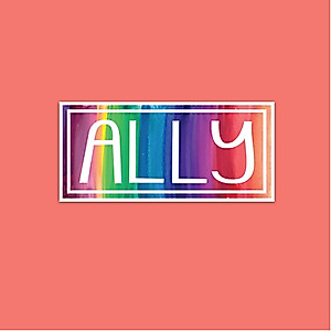 Set of 2 Pride Ally Stickers, Ally Stickers, Pride Stickers, Pride Sticker Set, Equality Stickers, Equal Rights Stickers, Gay Pride Stickers, LGBT Ally Stickers