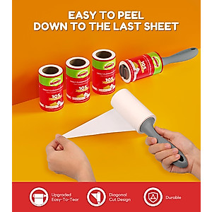 MONSEK Lint Rollers 525 Sheets Mega Value Set, 4X Extra Sticky Lint Roller for Pet Hair, Pet Hair Remover with 2 Upgraded Handle 5 Rollers, Portable Lint Remover for Clothes, Furniture, Dog & Cat Hair