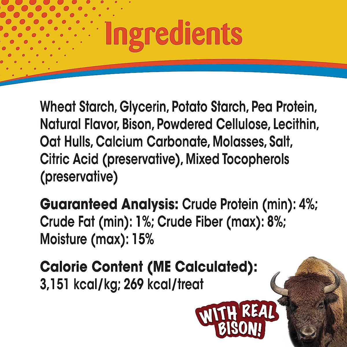 Nylabone Nubz Wild Natural Edible Chew Treats for Dogs, Made in USA, Bison Flavor, Large - Up to 50 lbs. (2 Count)