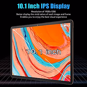 Rosvola 4G LTE Tablet, 8GB 128GB Fast Charge Support 10.1 Inch Tablet AU Plug 100-240V 1920x1200 Resolution for Android 11.0 for Reading (Gold)