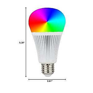 LGIDTECH FUT012 9W RGBWW Smart WiFi 2.4GHz LED Light Bulb RGB+CCT Color Changing & Temperature Adjustable with Memory.Remote and Gateway Hub for Smartphone APP Control All is Sold Separately