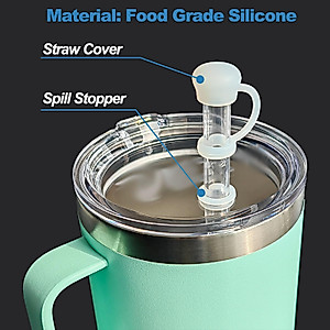 LUOLAO Silicone Spill Stopper Compatible with YETI Straw Cup, Mug Tumbler Accessories Including 2 Straw Cover Topper Cap, 2 Leak Proof Stopper