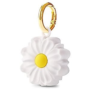 Compatible with Apple AirTag Case for AirTag Keychain ,Silicone Protective case Secure Holder with Key Ring,Anti-Scratchfor Apple AirTags Case Accessories (Little Daisy)