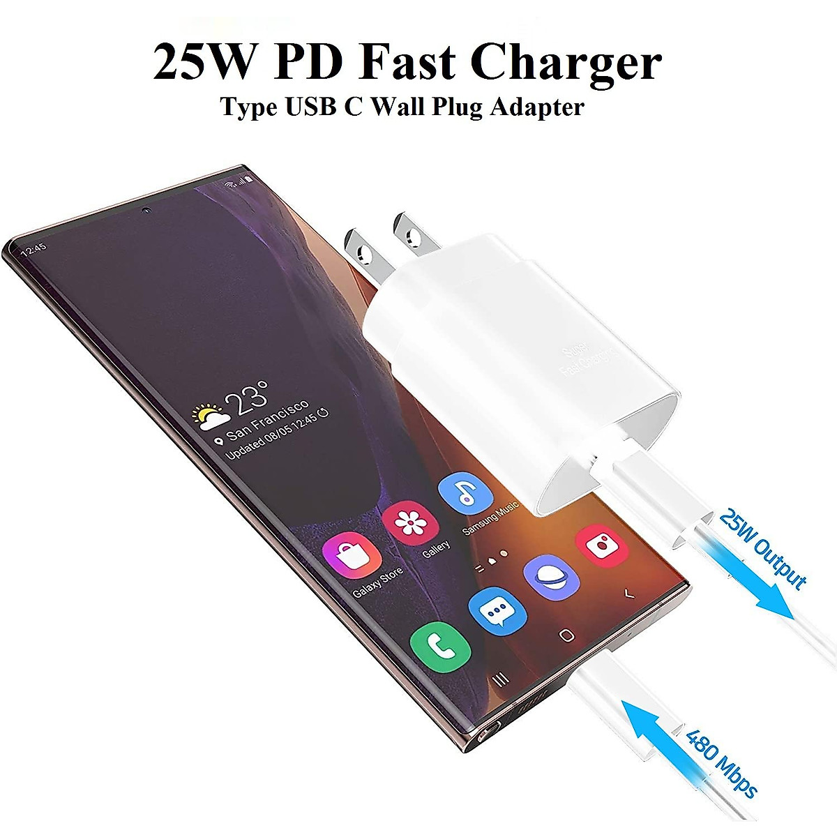 wamaxlink Type C Charger Fast Charging, 3 Pack 25W USB C Wall Charger Super Fast Charging Block with 10FT USB C to C Charger Cable