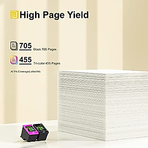 67XL Ink Cartridges Black Color Combo Pack Replacement for HP 67XL 67 XL High Yield for Envy 6055e 6055 6052 6075 Envy Pro 6455e 6455 6475 6458 DeskJet 4155 2755e 2755 Printer (1 Black, 1 Tri-Color)