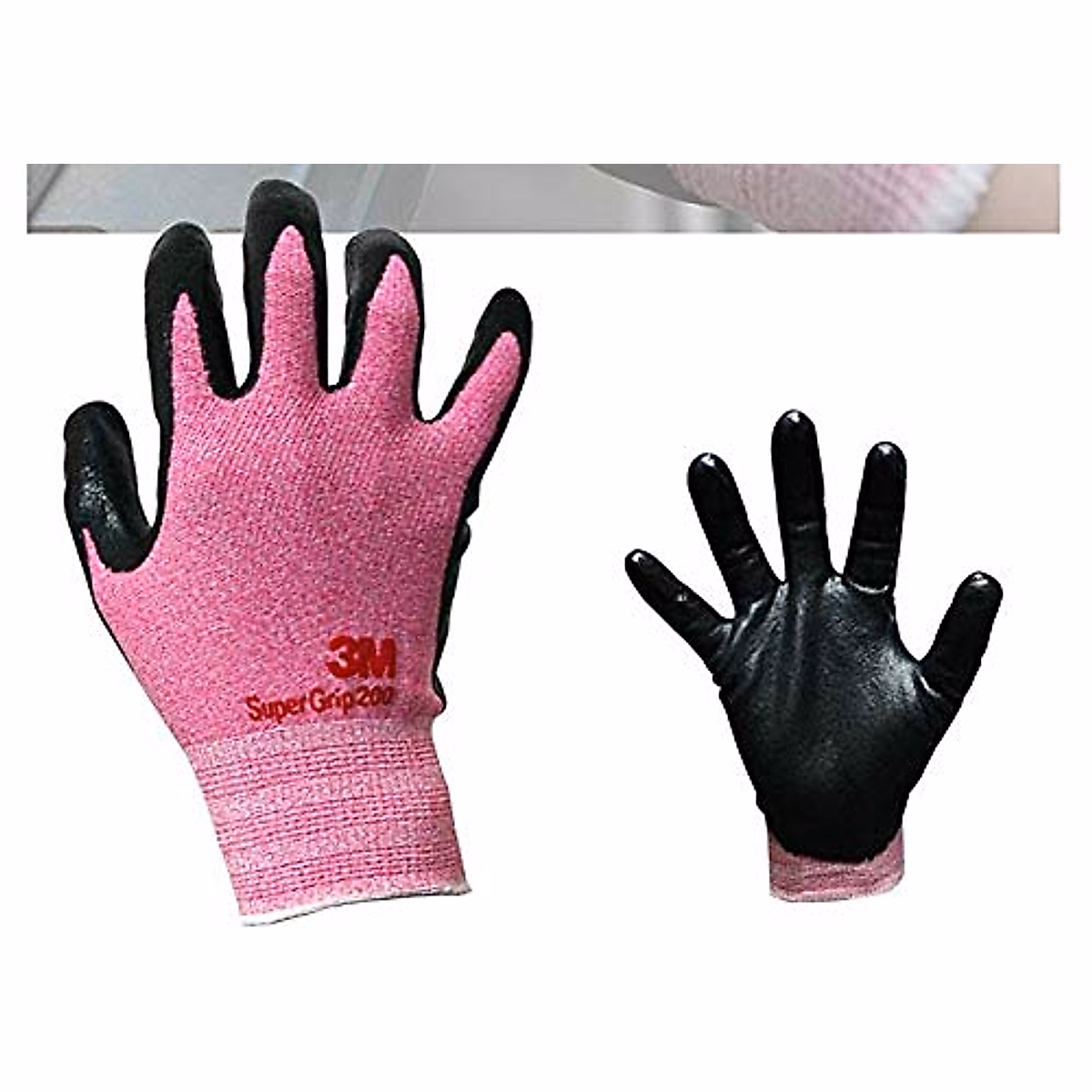 Lightweight Nitrile Work Gloves, Foam Coated, Smart Touch, 5 Pairs(Medium, Pink)