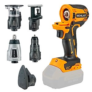 Nichilas Power Tools Combo Kit for DEWALT 20V Battery, Brushless Motor Electronic Chip Contact Startup, 5 IN 1 Cordless Drill Impact Wrench, Jigsaw, Sander, Trimmer Router (NO BATTERY)