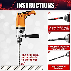 wesleydrill 17PCS Rotary Hammer & Chisels Masonry Drill Bit Set, SDS Plus Drill Bits Set, Fit for Drilling and Cutting in Concrete,Brick,Walls