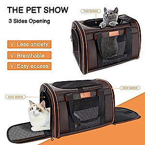 PETNANNY Pet Carrier - Cat Carrier for Large Cats 20 lbs, Soft Dog Carriers for Small Dogs Puppy with Side Pocket, Top Load Cat Carrier Bag for 2 Small/Medium Cats