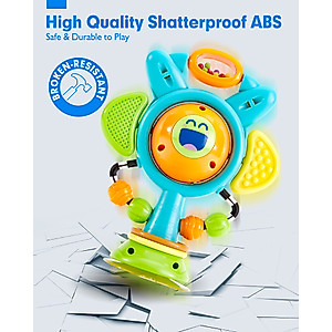 High Chair Toys Sunflower Suction Cup Baby Toys 6-12 Months+ with Light, Sound