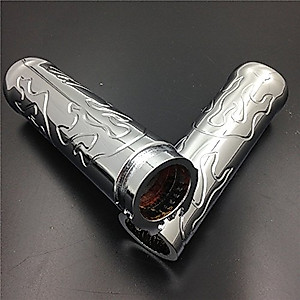 XKH- Motorcycle Billet Flame style 7/8'' HAND GRIPS Compatible with Shadow 750 Spirit Aero ACE Chrome [B00Y7C5IFE]