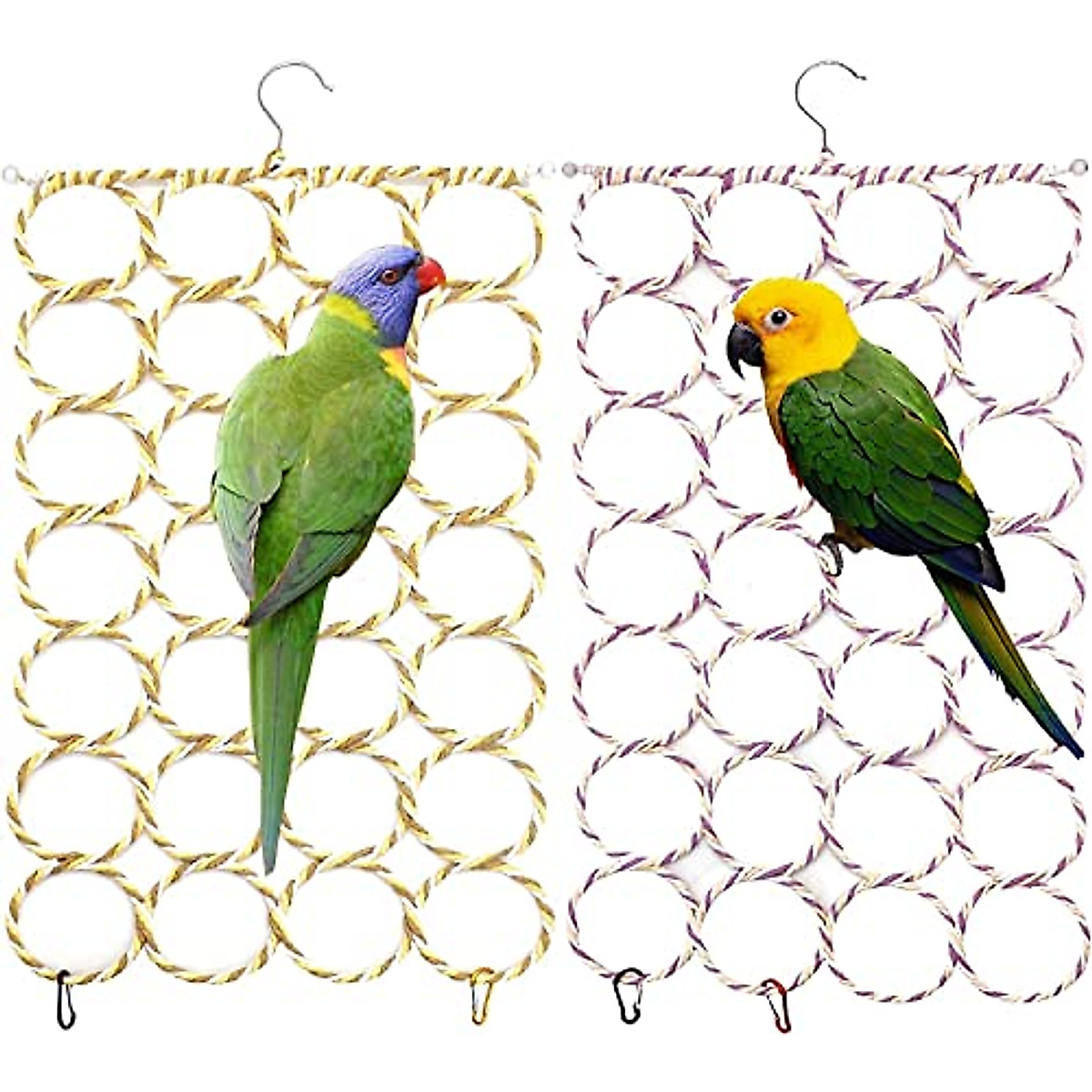 2Pcs 28 Rings Scarf Hanger Birds Pets Swings Multiple Purpose Holder for Closet ~ Clutter Removing and Space-Saving Hanger for Scarves, Shawl, Belts & Accessories