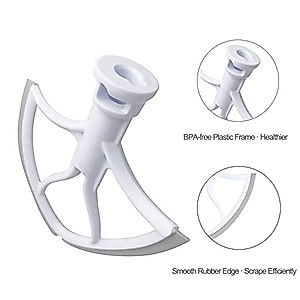 4.5-5 Quart Flex Edge Beater for KitchenAid Tilt-Head Stand Mixer,Upgraded Wing Shape Flat Beater with Flex Edge Bowl Scraper (Flex edge beater grey)