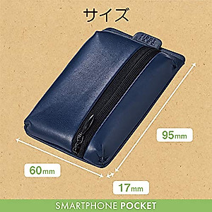 Elecom P-BPCCNV Smartphone Card Case, Back (Holds 1 Card), Coin Storage, Navy