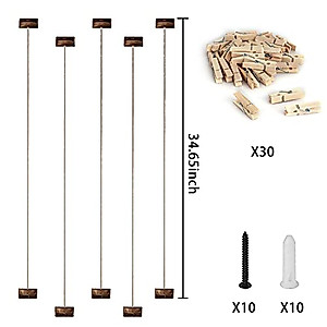 Emfogo Picture Frames Collage Wall Decor Photo Collage Picture frames 4x6 for Wall Hanging with 30 Clips Multi Photo Display for Dorm Room Decor