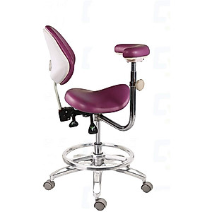 Global-Dental Saddle Chair Office Stool Dentist's Doctor's Assistant's Deluxe Chair PU Leather