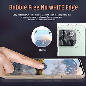 YRMJK 3+3 Compatible OnePlus 10T Screen Protectors + Camera Lens Protectors, 3D Full Coverage 99% HD Clarity 9H Premium Tempered Glass Compatible OnePlus 10T