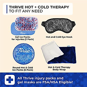 Thrive Reusable Ice Packs for Injuries - Pack of 2 - Large Gel Ice Packs for Knee, Shoulder, Ankle, Wrist, Neck & Back Pain Relief - FSA HSA Eligible (Dark Blue)