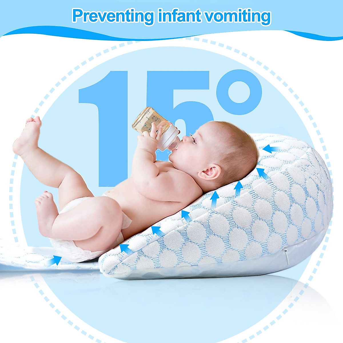 Clasymoon Pregnancy Pillows, Maternity Pillow,Pregnancy Pillows for Sleeping with Removable Cover,Pregnancy Body Pillow for Back Pain and Pregnant Legs,HIPS, Belly Support(3 in 1-Blue White)