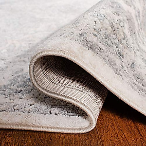 SAFAVIEH Oregon Collection 8' x 10' Ivory/Grey ORE867A Oriental Distressed Non-Shedding Living Room Bedroom Dining Home Office Area Rug