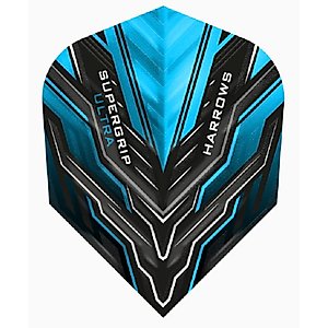 US Darts Harrows Supergrip Ultra Standard Dart Flights 3 Sets (9 Flights) - Blue - 100 Micron