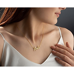 EVER2000 Custom Name Necklace, 18K Gold Plated Nameplate Personalized Jewelry Gift for Women