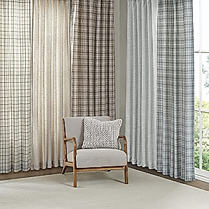 Madison Park Anaheim Cabin Plaid Curtain Window, Thermal Insulated Fleece Lining, Living Room Decor Light Blocking Drape for Bedroom, 1-Single Panel Pack, 50" x 95", Rod Pocket, Brown