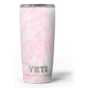 Design Skinz Pink and Teal Slate Marble Surface - Skin Decal Vinyl Wrap Kit Compatible with The Yeti Rambler Cooler Tumbler Cups