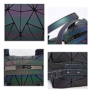 Geometric Backpack Luminous Backpacks Holographic Reflective Bag Lumikay Bags Irredescent Large Rainbow Purses Wallet Set NO.5