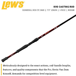 Lew's 7'-1 Med Crankbait Squarebill/Red Eye Shad Casting Rod