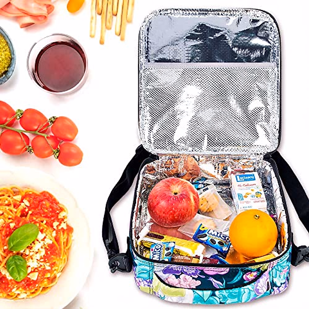 Laptop Backpack, 16 Inch School Bag College Bookbag, Anti Theft Daypack Bags and Lunch Bag Set, Water Resistant Sunflower Flowers Backpacks for Teens Girls Women Students