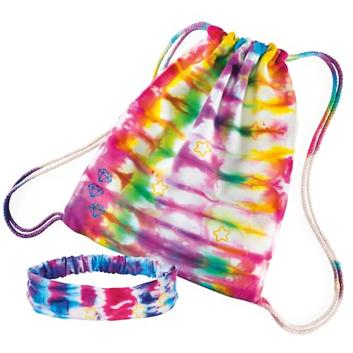 Cra-Z-Art Shimmer ‘n Sparkle Tie Dye Fashion Tote and Headband Craft Kit,Blue/Pink, Small