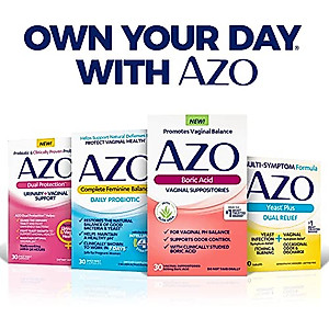 AZO Boric Acid Vaginal Suppositories, 30 Count + AZO Dual Protection, 30 Count, Urinary + Vaginal Support*