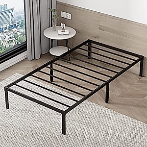 HOMWAYART Twin Bed Frames, Metal Twin Bed Frames for Kids, Twin Bed Frame with Storage, Non-Slip and Noise-Free, No Box Spring Needed (Twin)