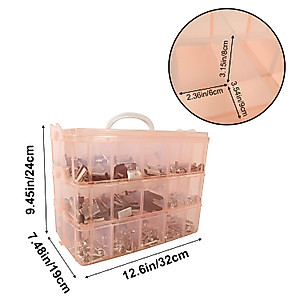 lukar 3-Tier Stackable Storage Container with 30 Adjustable Compartments Craft Storage/Craft Organizers and Storage Bead Organizer Box Art Supply Organizer