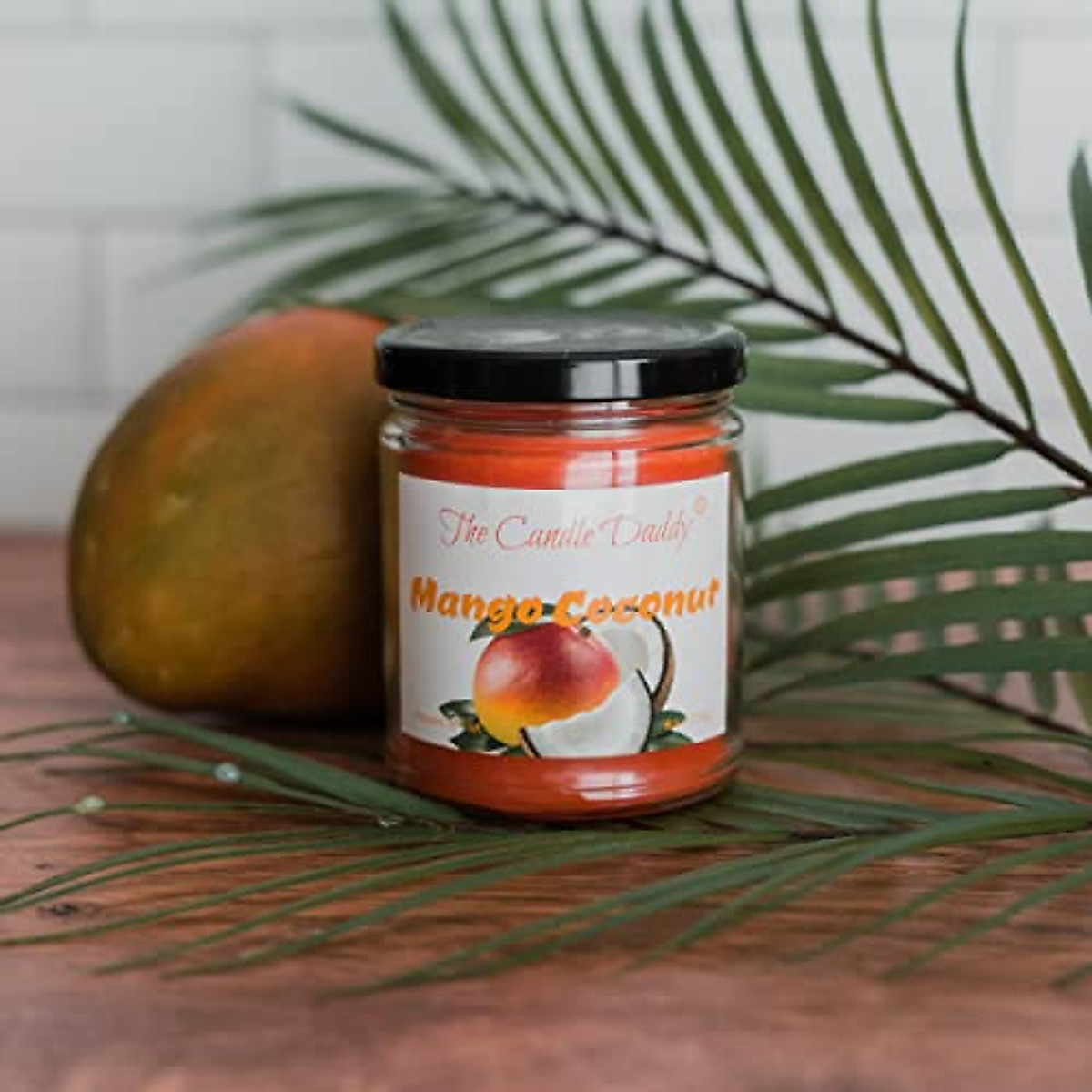 The Candle Daddy - Mango Coconut - Tropical Mango & Coconut Scented Jar Candle- Maximum Scent Wax Candle- 6 Ounces