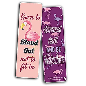 Creanoso All About Flamingo Bookmarks (10-Sets X 6 Cards) – Daily Inspirational Card Set – Interesting Book Page Clippers – Great Gifts for Adults and Teens