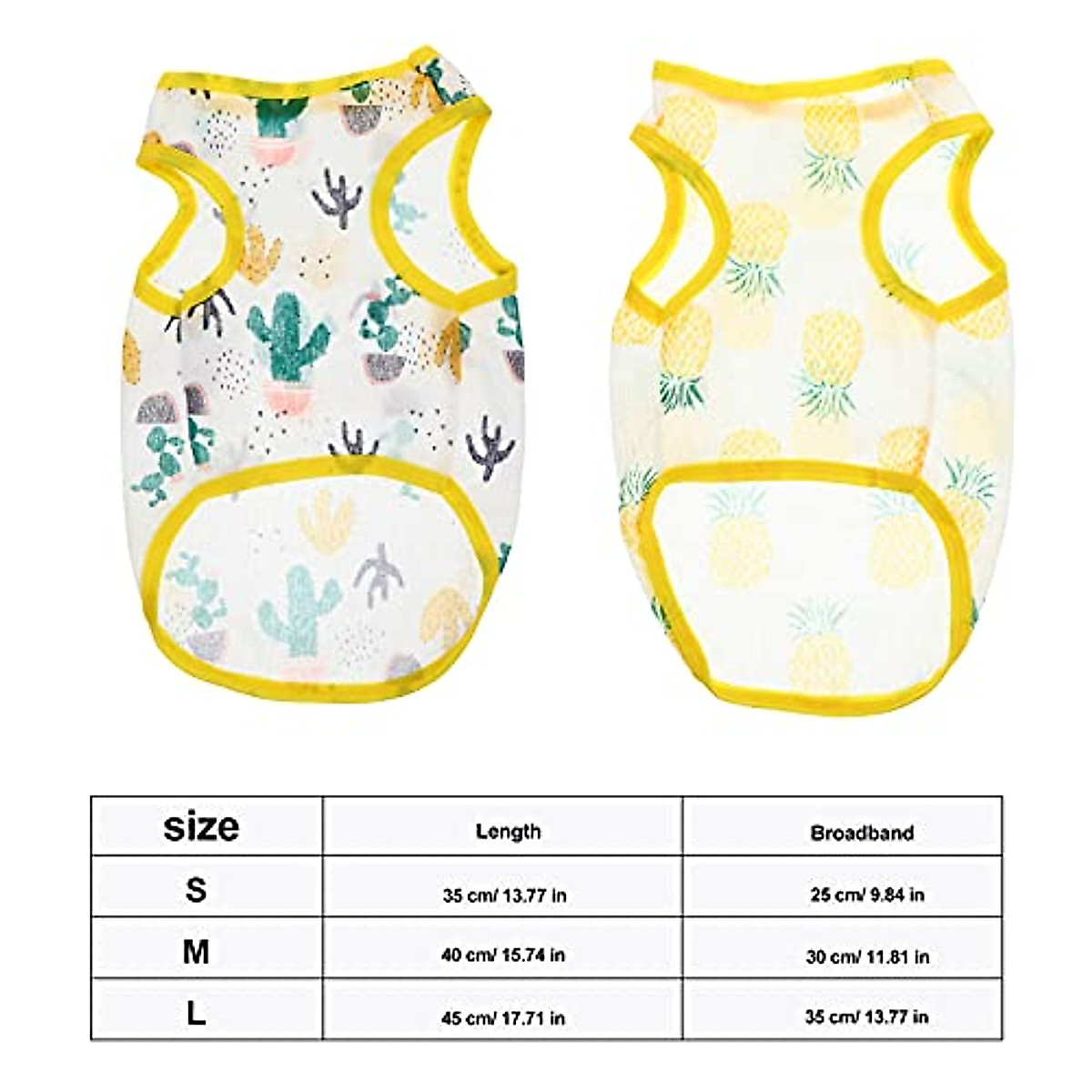 TEHAUX Hawaiian Shirts 3PCS Summer Pet T- Shirts Dog Shirts Pet Cooling Waistcoats Breathable Vest Costume Pet Clothes Dog Supplies (Size S) Summer Dress