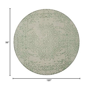 SAFAVIEH Restoration Vintage Collection Area Rug - 8' x 10', Grey & Turquoise, Handmade Distressed Wool, Ideal for High Traffic Areas in Living Room, Bedroom (RVT105C)