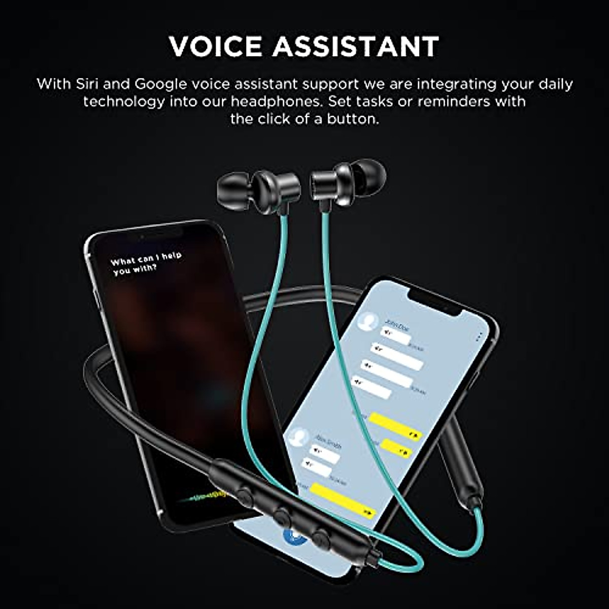 1MORE omthing Wireless Headphones, Bluetooth 5.0 Neckband Headphones,Earphones with Microphone for Sports, Premium Sound, 12H Playtime, Blue