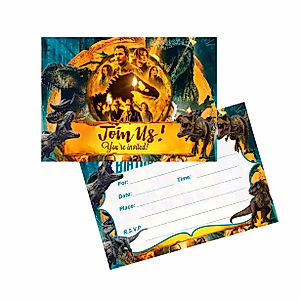 SUTRADHAR 24pcs Dinosaur Birthday Invitations,Dinosaur Party Invitations Birthday Party Supplies Decoration (Invitations24)