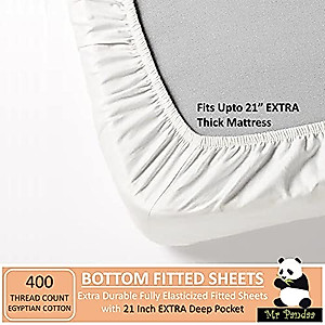 Split King Sheets Sets for Adjustable Bed, Soft 100% Egyptian Cotton 400-Thread-Count, Sateen Weave, 5PC Set with 2 Fitted Sheets, Split-King Sheet Set 21-Inch Deep Pockets, 400-TC - Burgundy Solid