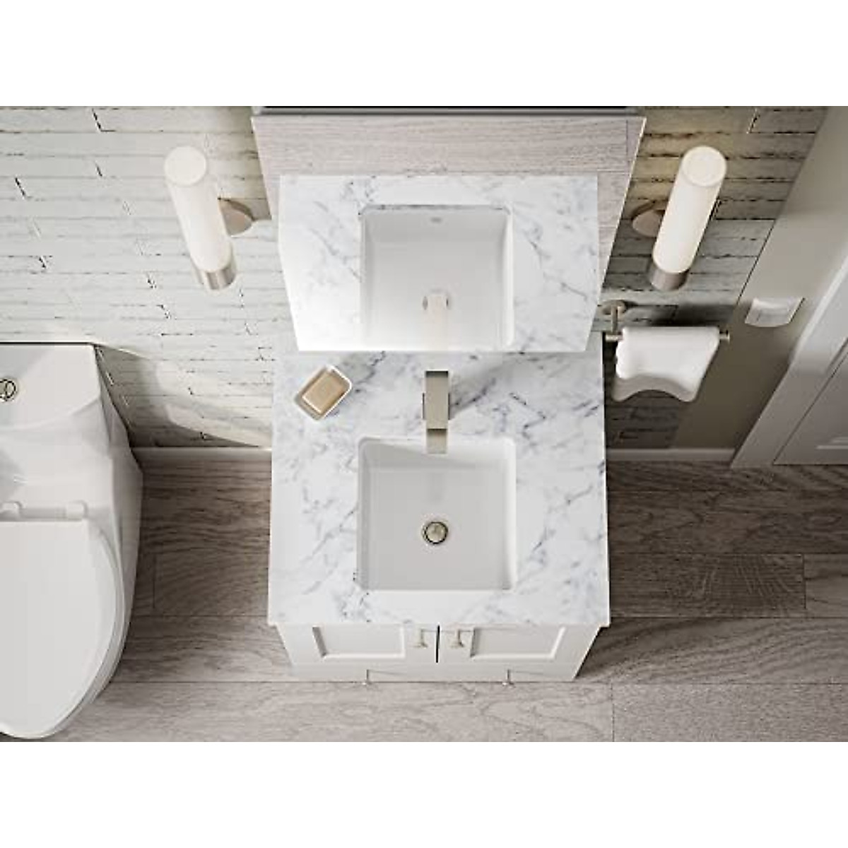 KOHLER K-8188-0 Vitreous China 11 inch x 11 inch Undermount Square Bathroom Sink, White