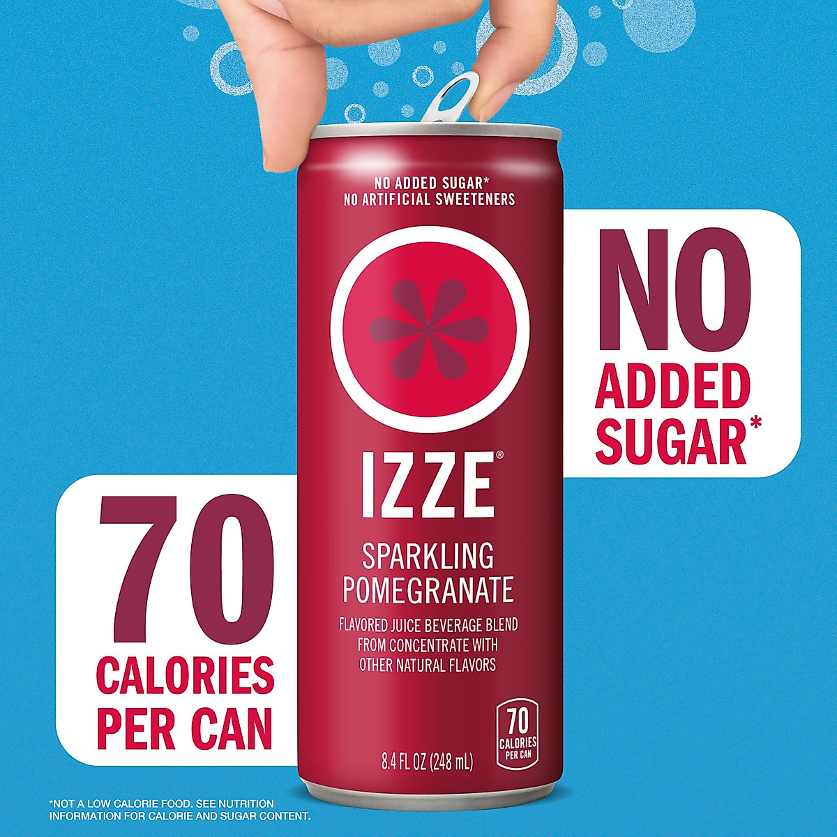 Izze Sparkling Juice, Pomegranate, 8.4 Fl Oz (Pack of 24)