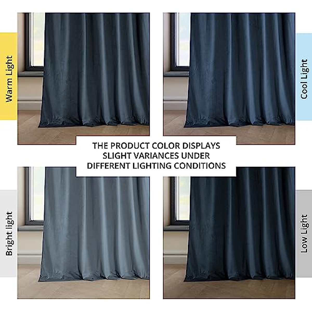 HPD Half Price Drapes Heritage Plush Velvet Grommet Curtains for Bedroom & Living Room 50 X 96, VPYC-161258-96-GR (1 Panel) London Blue