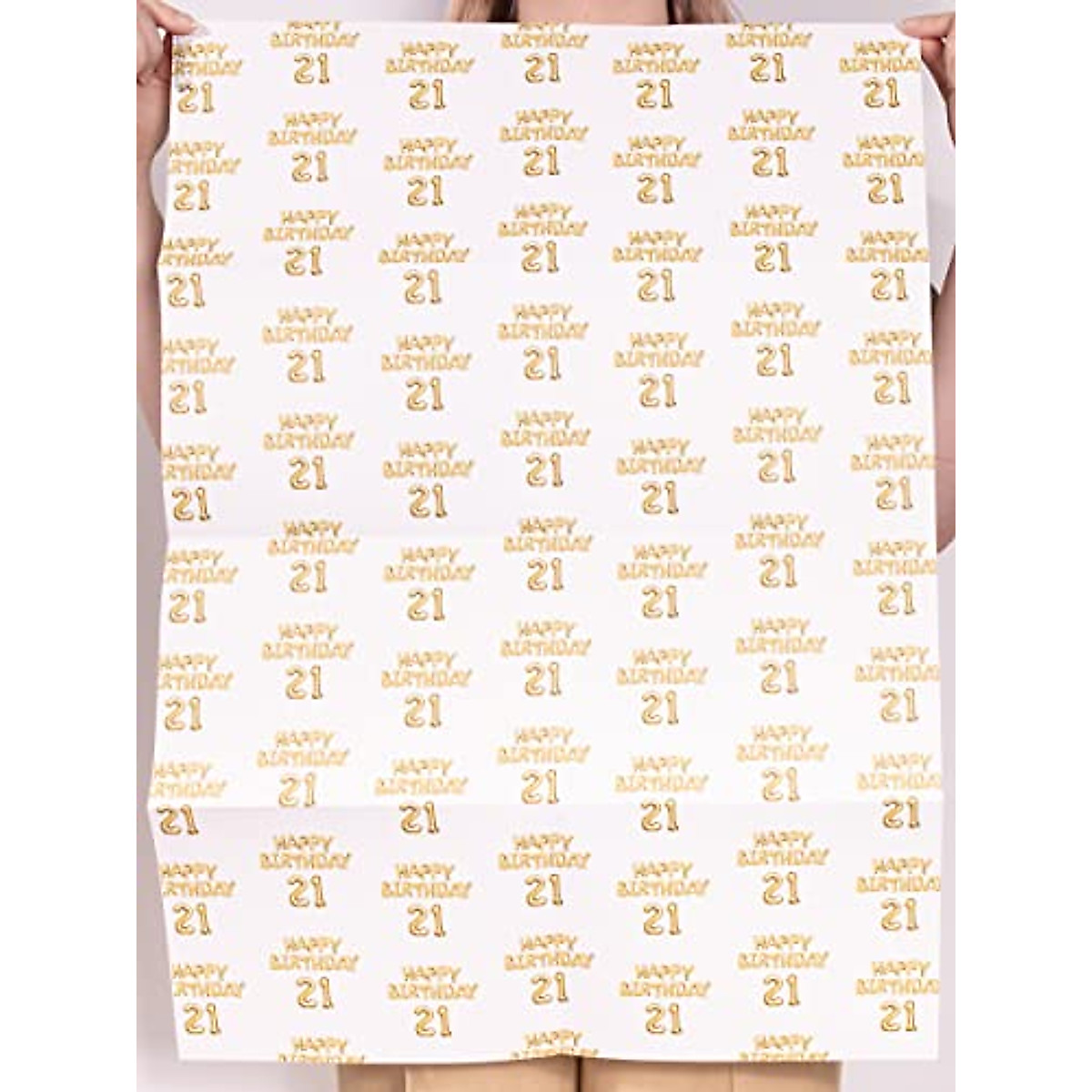 Happy Birthday Wrapping Paper - 6 Sheets of Gift Wrap - Colorful Balloons Wrapping Paper Sheets - For Men and Women - 21st Birthday - Twenty-one - Comes With Fun Stickers - By Central